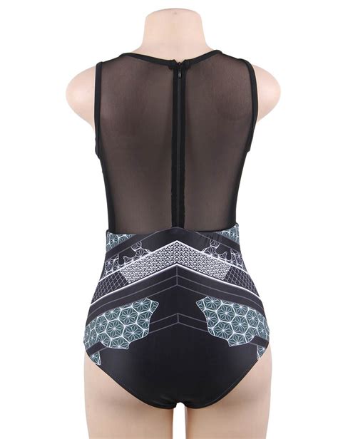 Print Sheer Mesh Sexy Summer Women S One Piece Swimsuit Ohyeah