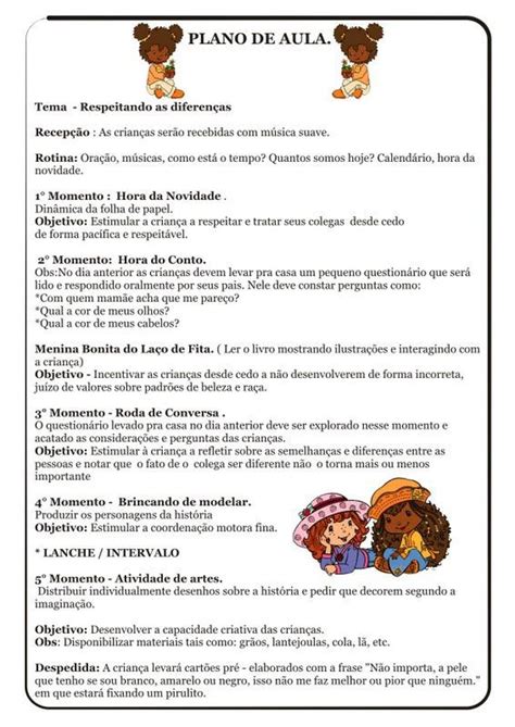plano de aula respeitando as diferenças Cursos Livres