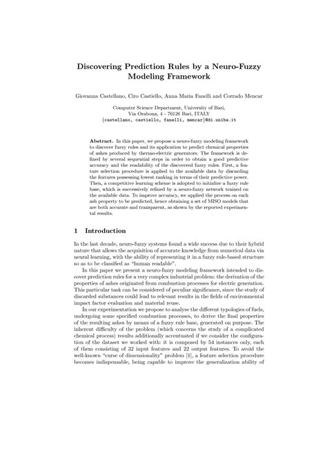 pdf discovering prediction rules by a neuro fuzzy modelling framework