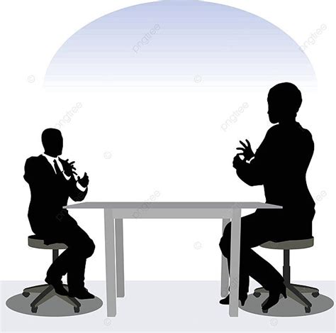 Silhouettes Of A Male And Female Professional Posing In A Business