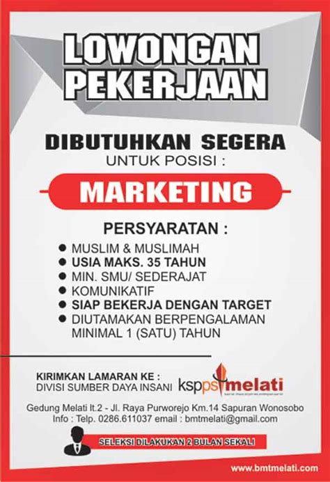 Detail Contoh Lowongan Pekerjaan Beserta Surat Lamarannya Koleksi Nomer 25