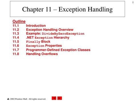 Ppt Chapter Exception Handling Powerpoint Presentation Free