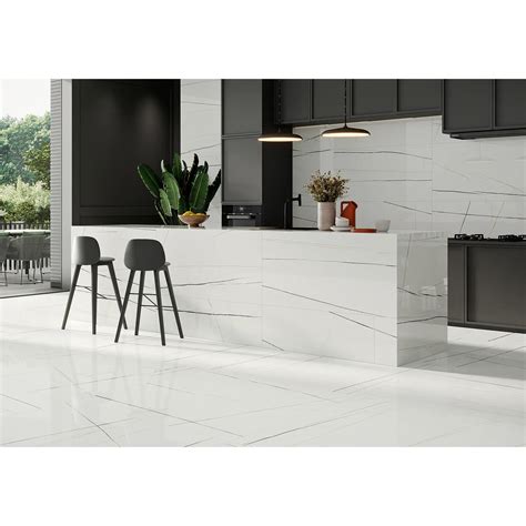 Suelo porcelánico marmi efecto mármol blanco 60x120 cm c1 artens
