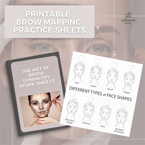 Eyebrow Mapping Video Practice Sheets Face Shape Guide Face Etsy