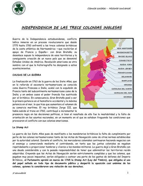 Independencia De Las Trece Colonias Inglesas
