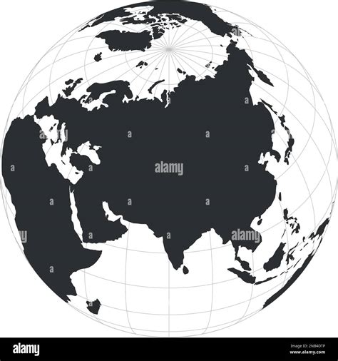 Globe Map Centered On Asia Stock Vector Images Alamy