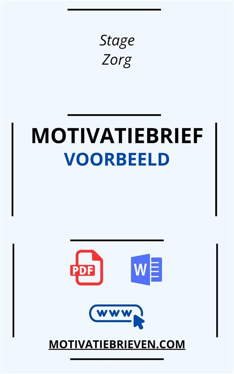 Motivatiebrief Stage Zorg Voorbeeld