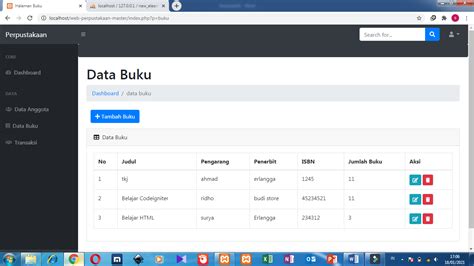 source code peminjaman buku perpustakaan dengan php d