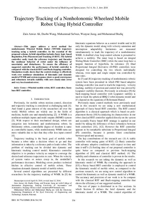pdf trajectory tracking of a nonholonomic wheeleed mobile robot using hybrid controller