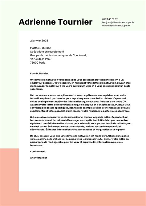 Lettre Document Manuscrit Aide Soignante Exemple Le Projet