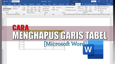 Cara Menghapus Garis Tabel Di Word YouTube