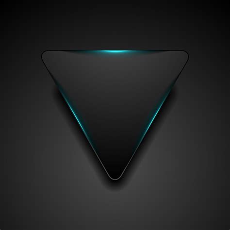 Triángulo negro con fondo abstracto de luz azul brillante diseño