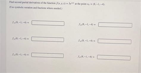 solved find second partial derivatives of the function