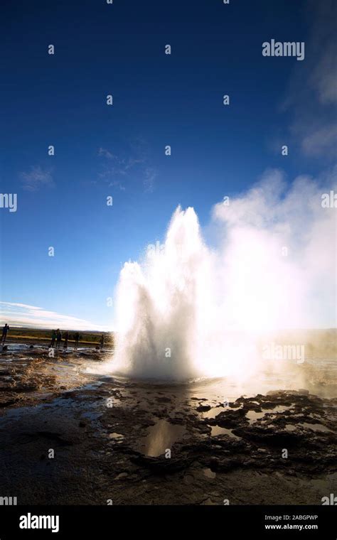 Strokkur Geysir Eruption Iceland Stock Photo Alamy