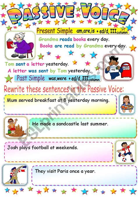 PASSIVE VOICE PRESENT AND PAST SIMPLE ESL Worksheet By Jecika