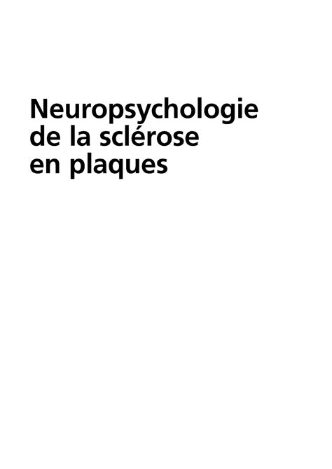 F005147 Résume cours Sclérose en plaque Neuropsychologie de la