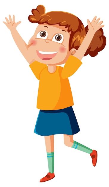 Personaje De Dibujos Animados De Ni A Linda Feliz Vector Premium