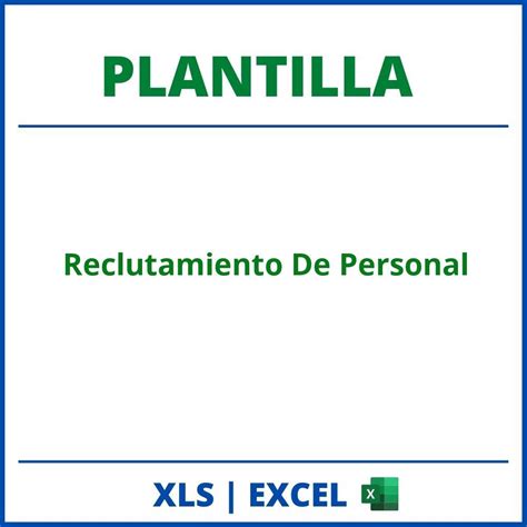 Plantilla Reclutamiento De Personal Excel Formato Planilla