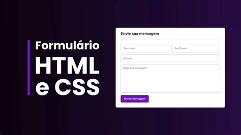 Aprenda A Criar Um Simples Formul Rio De Contato Html E Css