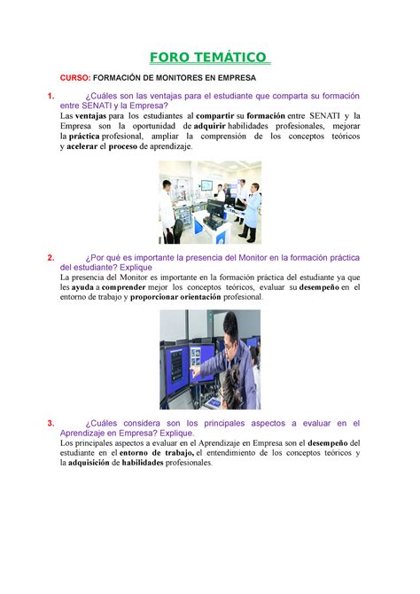 Foro Tem Tico De Formacion De Monitores De Empresa Foro Tem Tico