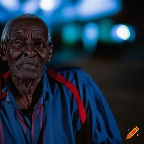 Close Up Portrait Photograph Of An Old Black Man Night Photograph