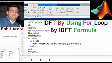 matlab code of idft using for loop idft by formula inverse discrete fourier transform youtube