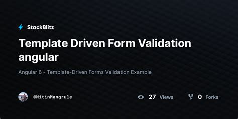 Template Driven Form Validation Angular Stackblitz