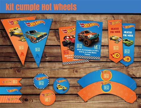 kit cumple imprimible hot wheels candy bar Cumpleaños de hot wheels