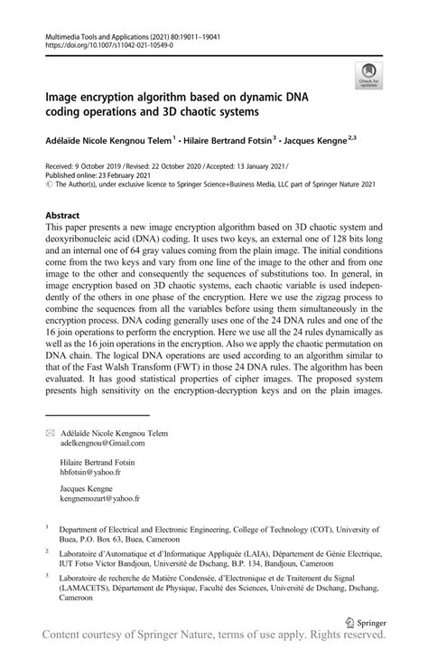 image encryption algorithm based on dynamic dna coding operations and 3d chaotic systems