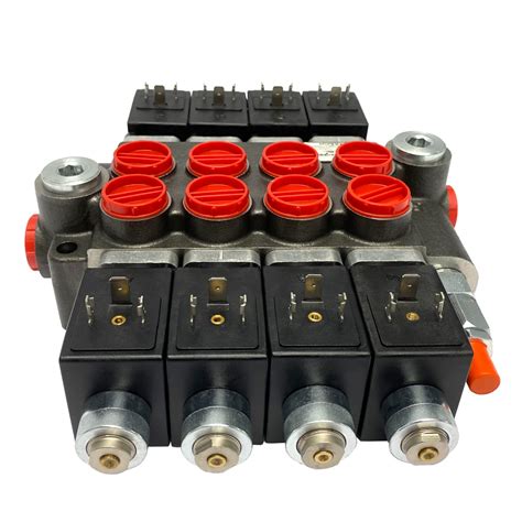 4 Spool X 13 GPM Solenoid 12V DC Hydraulic Control Valve Monoblock