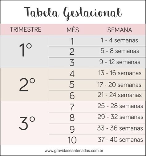 Tabela Gestacional Meses X Semanas Aprenda A Calcular Meses De