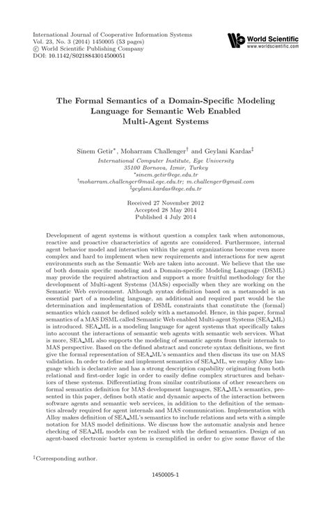 pdf the formal semantics of a domain specific modeling language for semantic web enabled multi