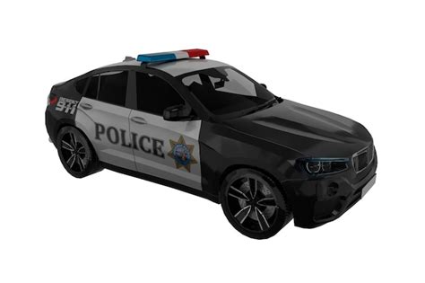 3d renderizado coche patrulla de policía realista Foto Premium