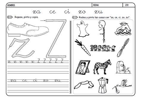 Lecto escritura método Boo letra C Z Material de Aprendizaje