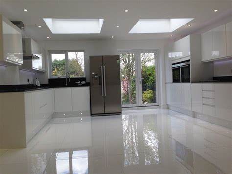 White Gloss Floor Tiles For Kitchen Porcelain Tile Floor Kitchen Grey
