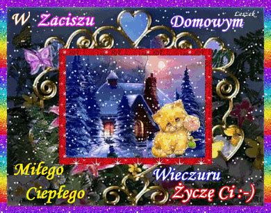 Rudy kotek zimą miłego wieczoru Gify i obrazki na GifyAgusi pl