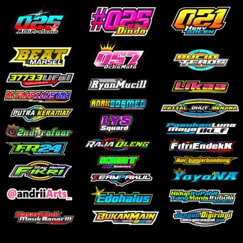 Detail Desain Stiker Racing Nama Koleksi Nomer