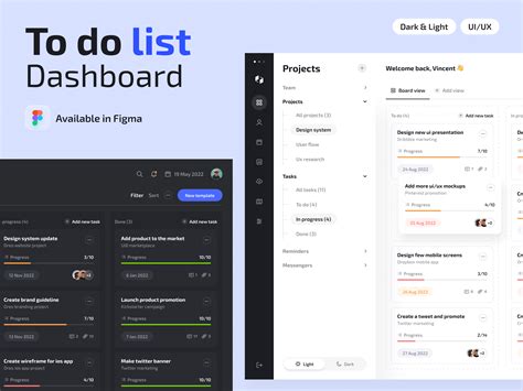 Free To Do List Dashboard Design Template Freebiesbug