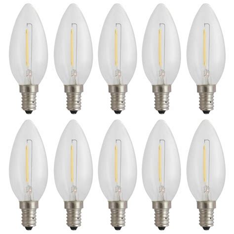 10 x LED Filament Leuchtmittel Kerze 1W E14 klar 60lm extra warmweiß