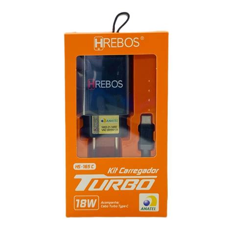 Carregador Completo HrebosTipo CFonte E Cabo
