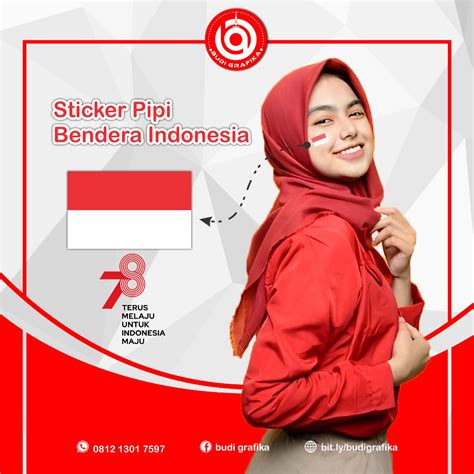 Jual Sticker Pipi HUT RI Bendera Merah Putih Sticker Bendera Merah