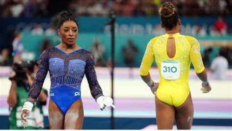 Simone Biles e Rebeca Andrade ficam fora do pódio na final da trave na