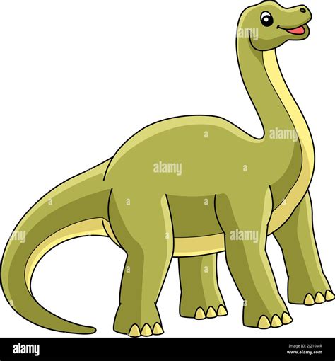 Brontosaurus Dinosaurier Cartoon Coloured Clipart Stock Vektorgrafik