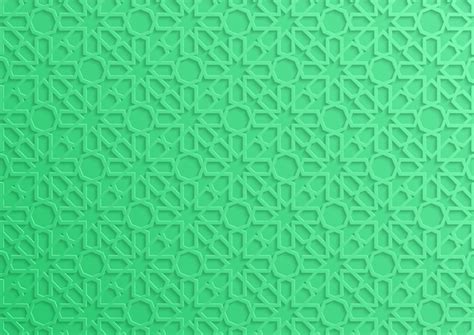 Premium Vector Green 3d Islamic Geometrical Pattern