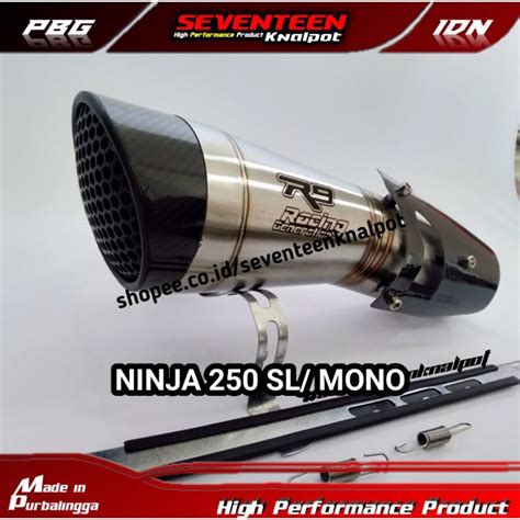 Jual KNALPOT R9 NINJA 250 FI KARBU MONO Z250 MT25 R25 CBR250RR CBR250R