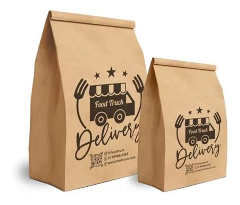 Saco Kraft Delivery Personalizado Sua Logo X X Un Frete Gr Tis