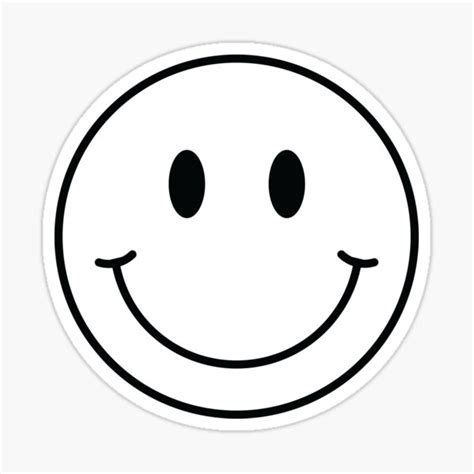 Minimalist Retro Smiley Face Sticker For Sale By Theinkshop Redbubble