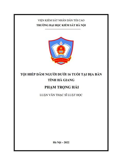 Luận văn 2022 Tội hiếp dâm người dưới 16 tuổi tại địa bàn tỉnh Hà