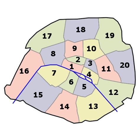 Map Of Paris 20 Boroughs Arrondissements Districts 55 OFF