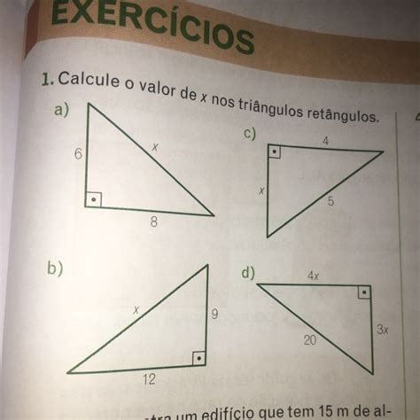 Calcule O Valor De X Nos Tri Ngulos Ret Ngulos Brainly Br